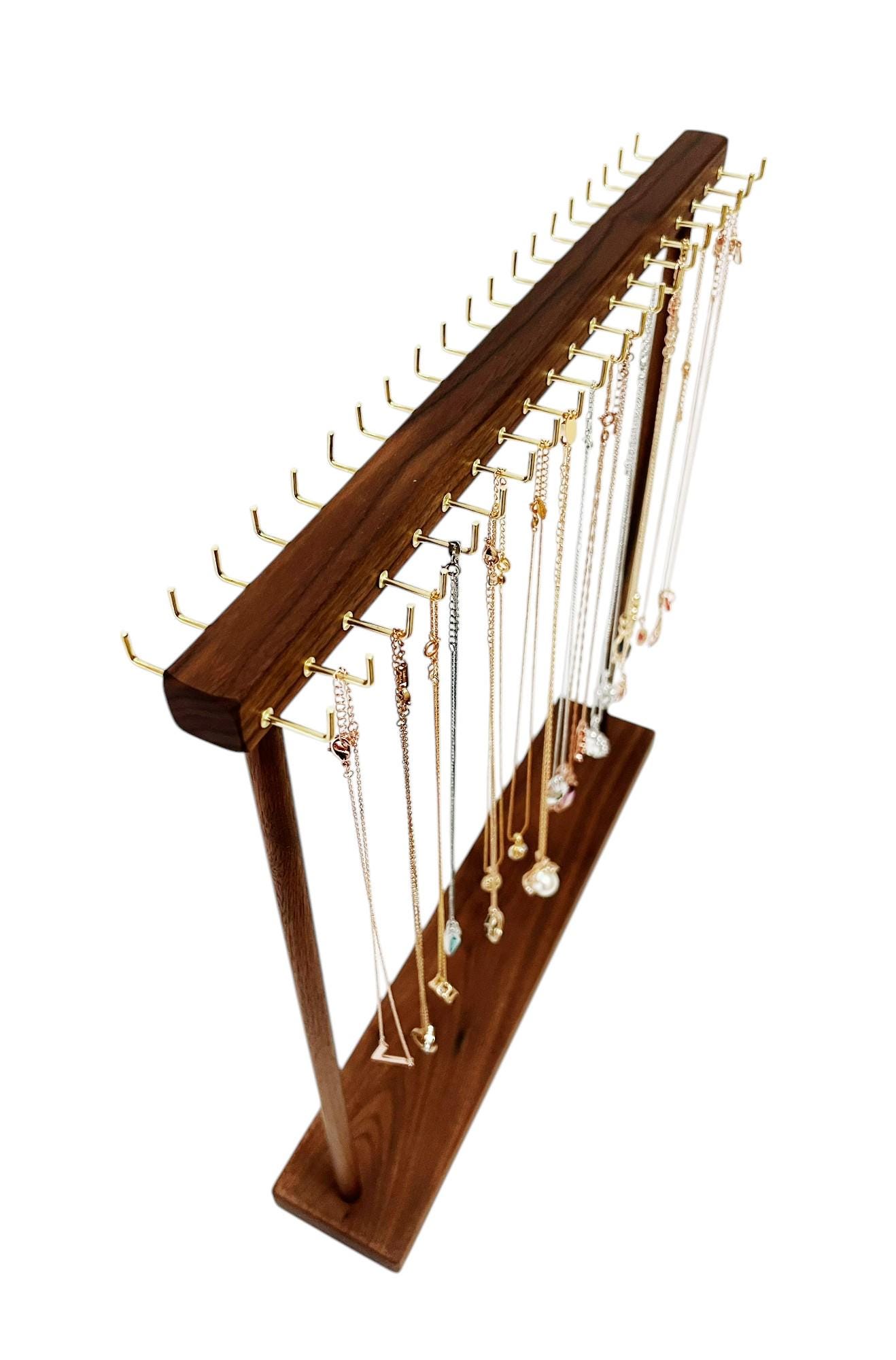 Necklace Stand Jewelry Stand Walnut Timber Necklace Organizer Solid ...