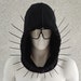 Winter Black Hood / Zip Tie Unisex Hooded Scarf / Warm Fleece Headcover ...
