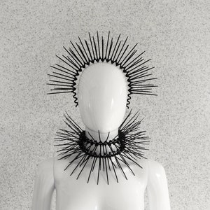 Short Spike Halo Crown / Black Spike Crown / Zip Tie Halo Crown / Goth ...