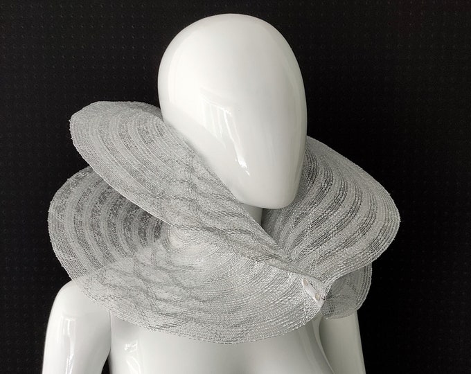 Silver Futuristic 3D Neckpiece / Silver Light Weight Neck Accessorie - Etsy