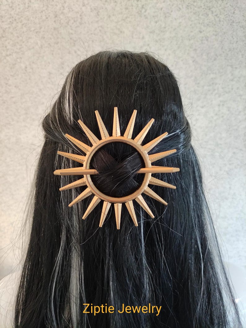 Unique Gold Sunburst Hair Pin - Lightweight, Sturdy & Comfortable 3D ...