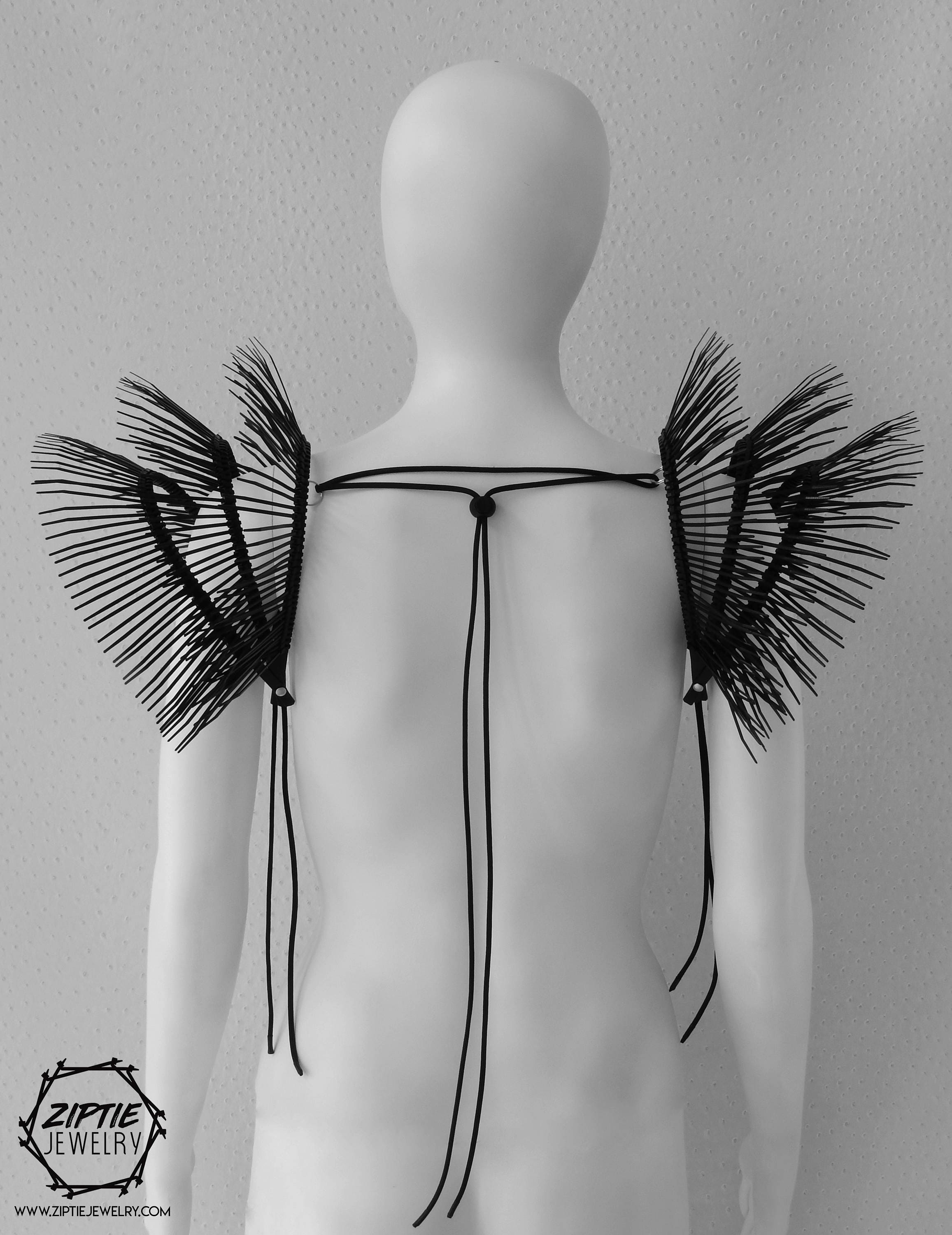 Black Shoulder Pads / Cosplay Shoulder Pad / Zip Tie Epaulettes ...