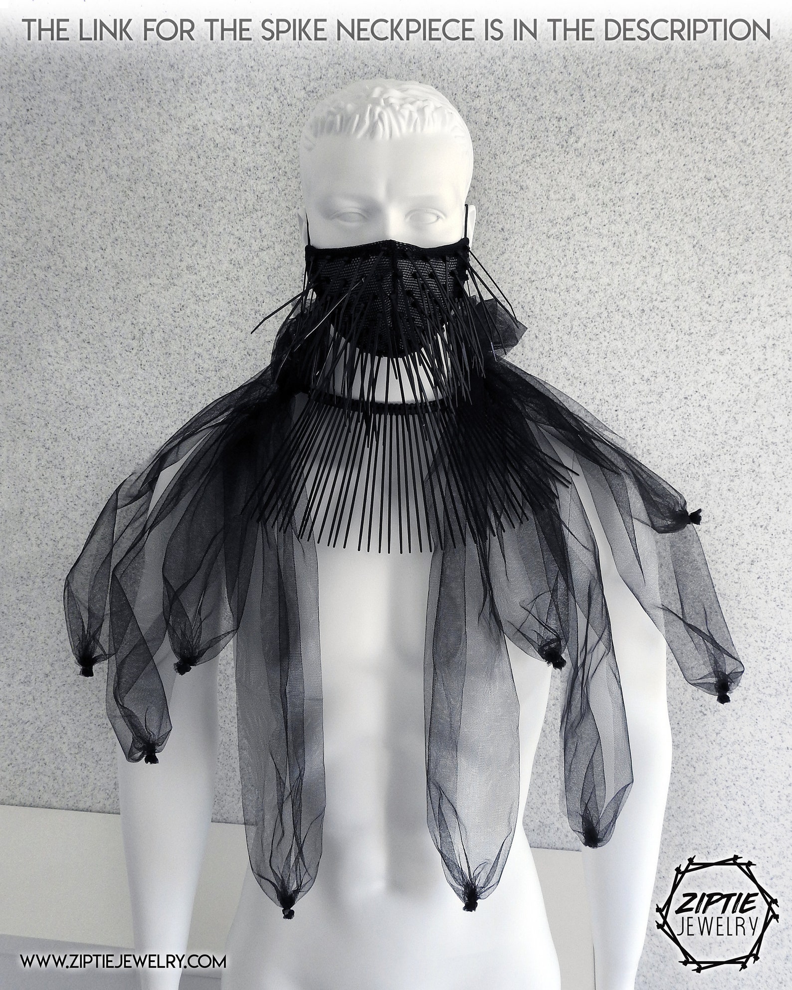 Black Spike Mask /zip Tie Super Breathable Spike Mask - Etsy