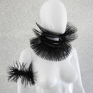 Spike Elastic Bracelet / Black Spike Cuff / Zip Tie Spike Arm Wrap ...