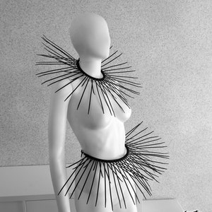 Black Spike Neckpiece / Multiusable Body Accessorie - Etsy