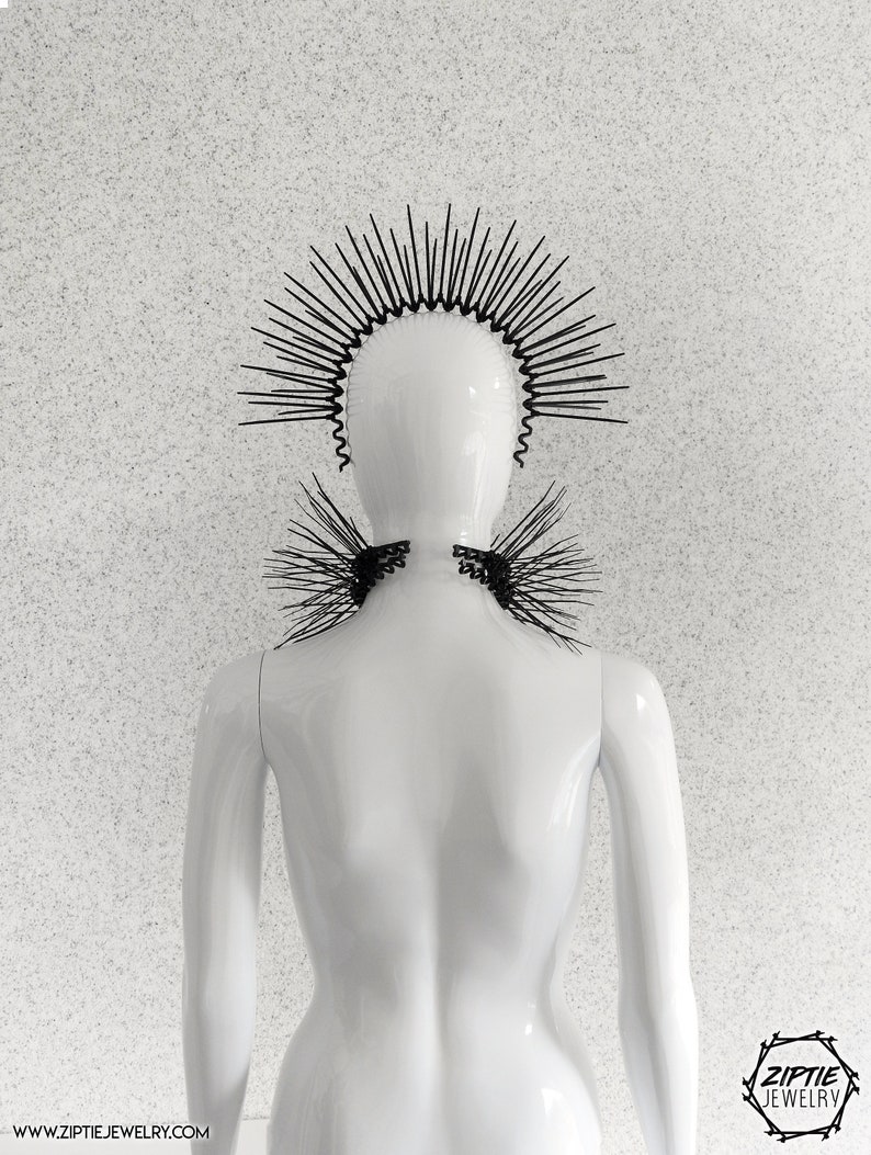 Short Spike Halo Crown / Black Spike Crown / Zip Tie Halo - Etsy