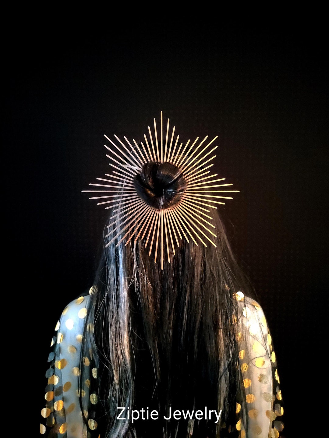Gold Spike Star Hair Bun Band | Lightweight Bun Accessory | Unique Head ...