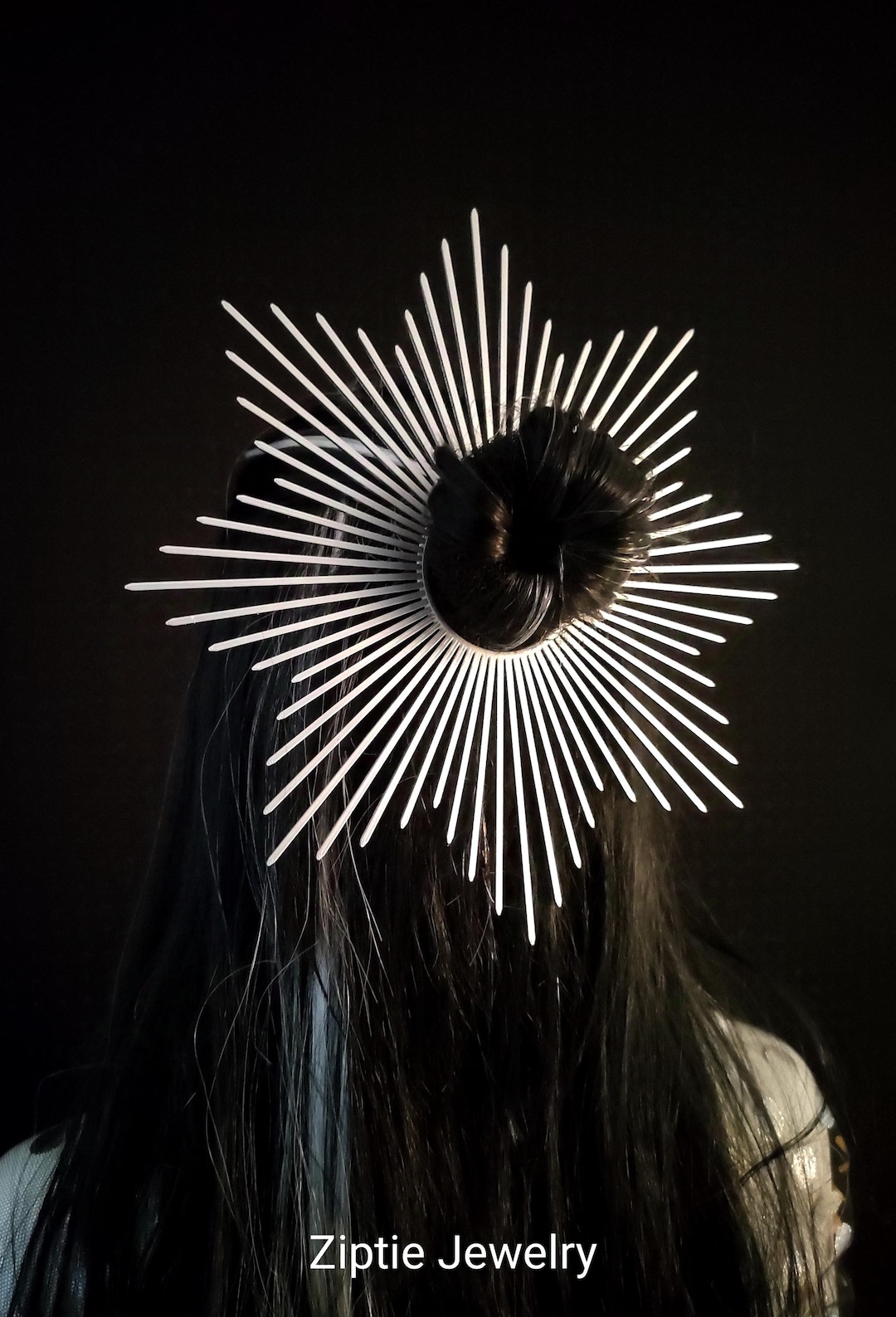 Silver Spike Star Hair Bun Band | Lightweight Bun Accessory in Silver ...
