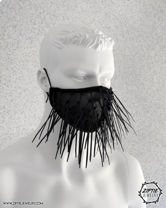 Black Spike Mask /zip Tie Super Breathable Spike Mask | Etsy