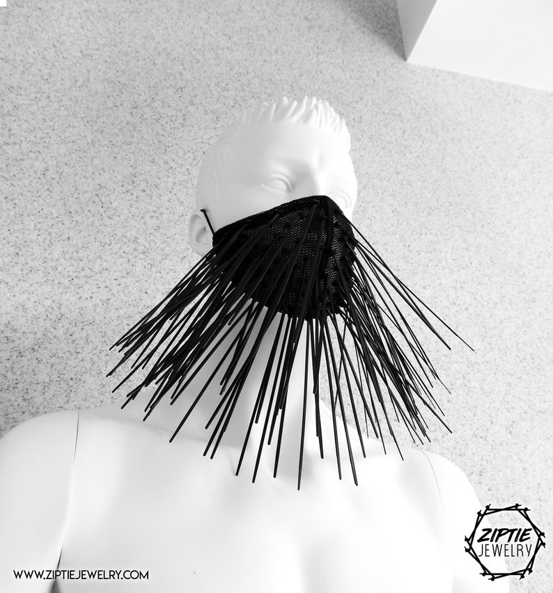 Black Spike Mask /zip Tie Super Breathable Spike Mask - Etsy
