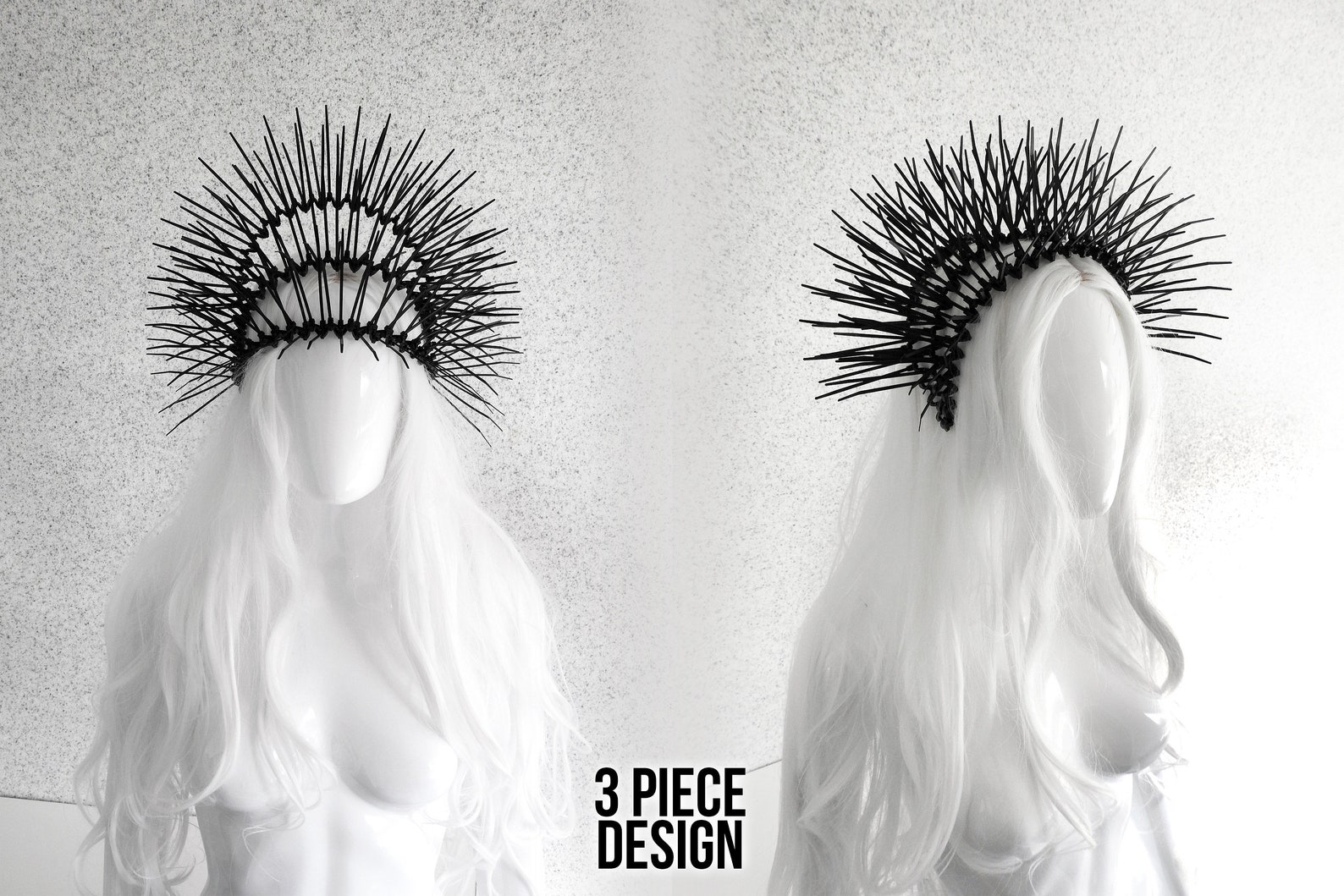 Short Spike Halo Crown / Black Spike Crown / Zip Tie Halo | Etsy