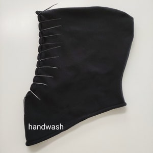 Winter Black Hood / Zip Tie Unisex Hooded Scarf / Warm Fleece Headcover ...
