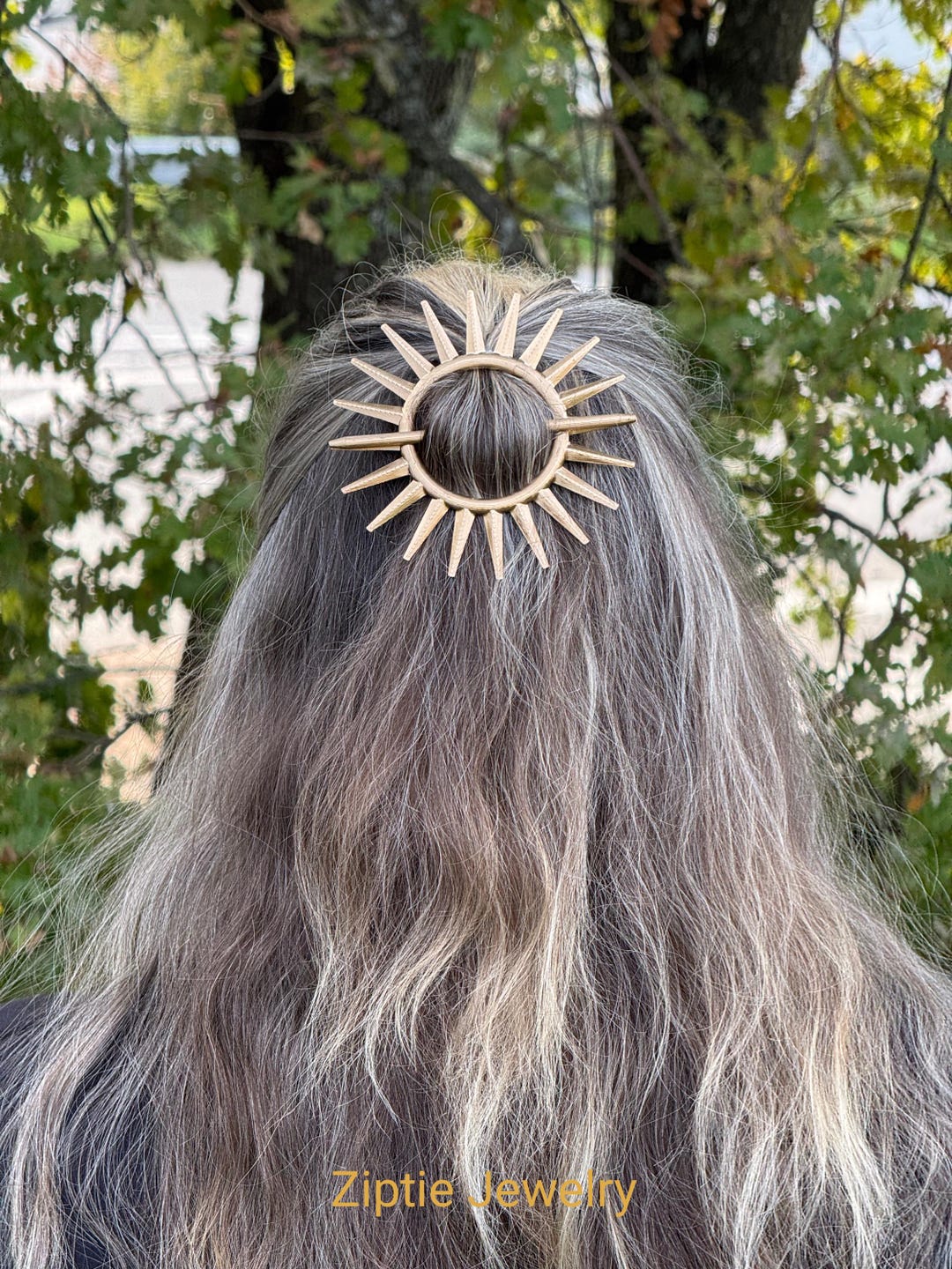 Unique Gold Sunburst Hair Pin - Lightweight, Sturdy & Comfortable 3D ...