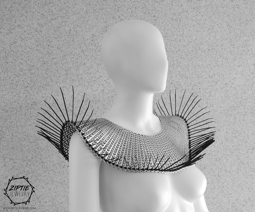 Silver Spike Zip Tie Futuristic Collar Necklace - Etsy