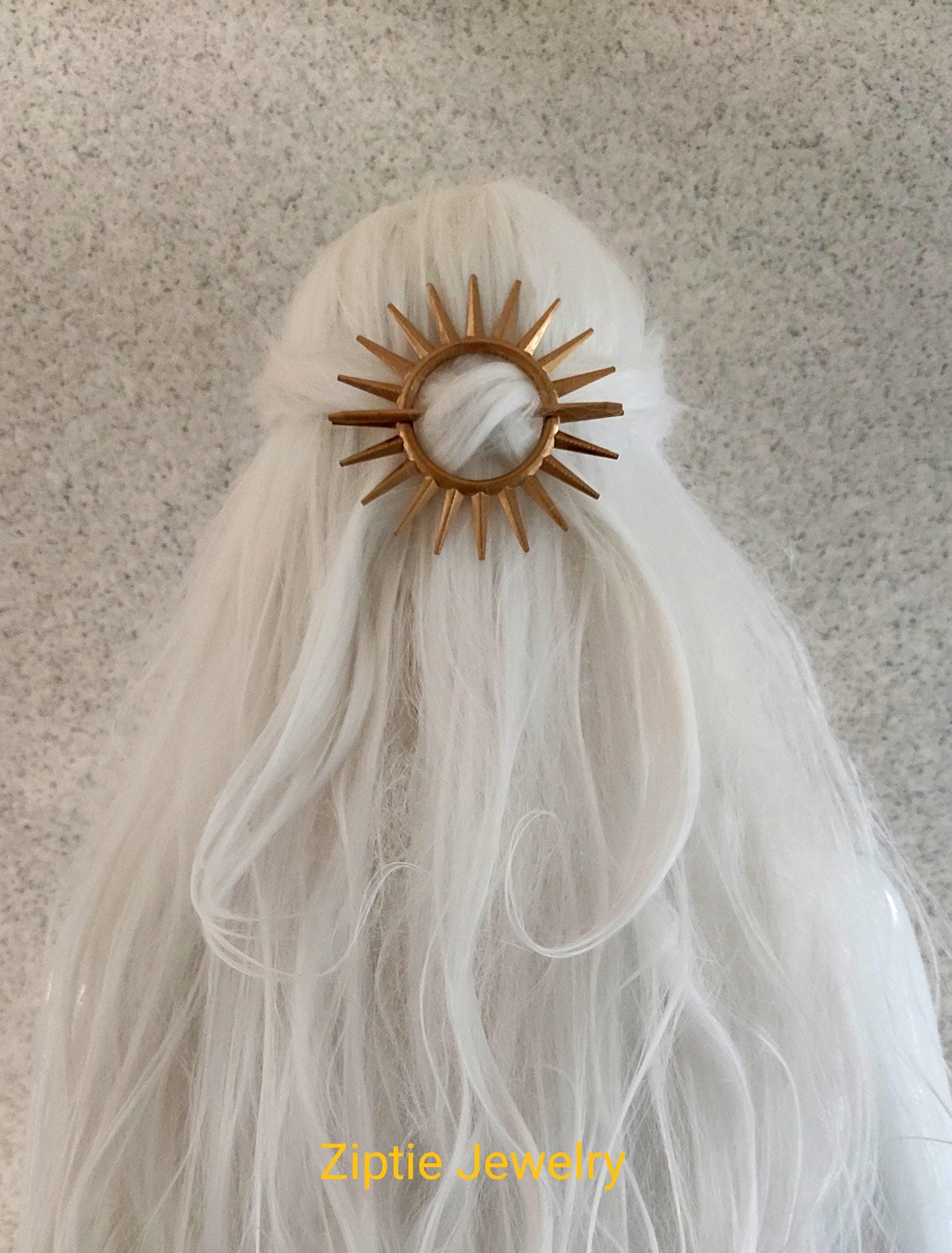 Unique Gold Sunburst Hair Pin - Lightweight, Sturdy & Comfortable 3D ...
