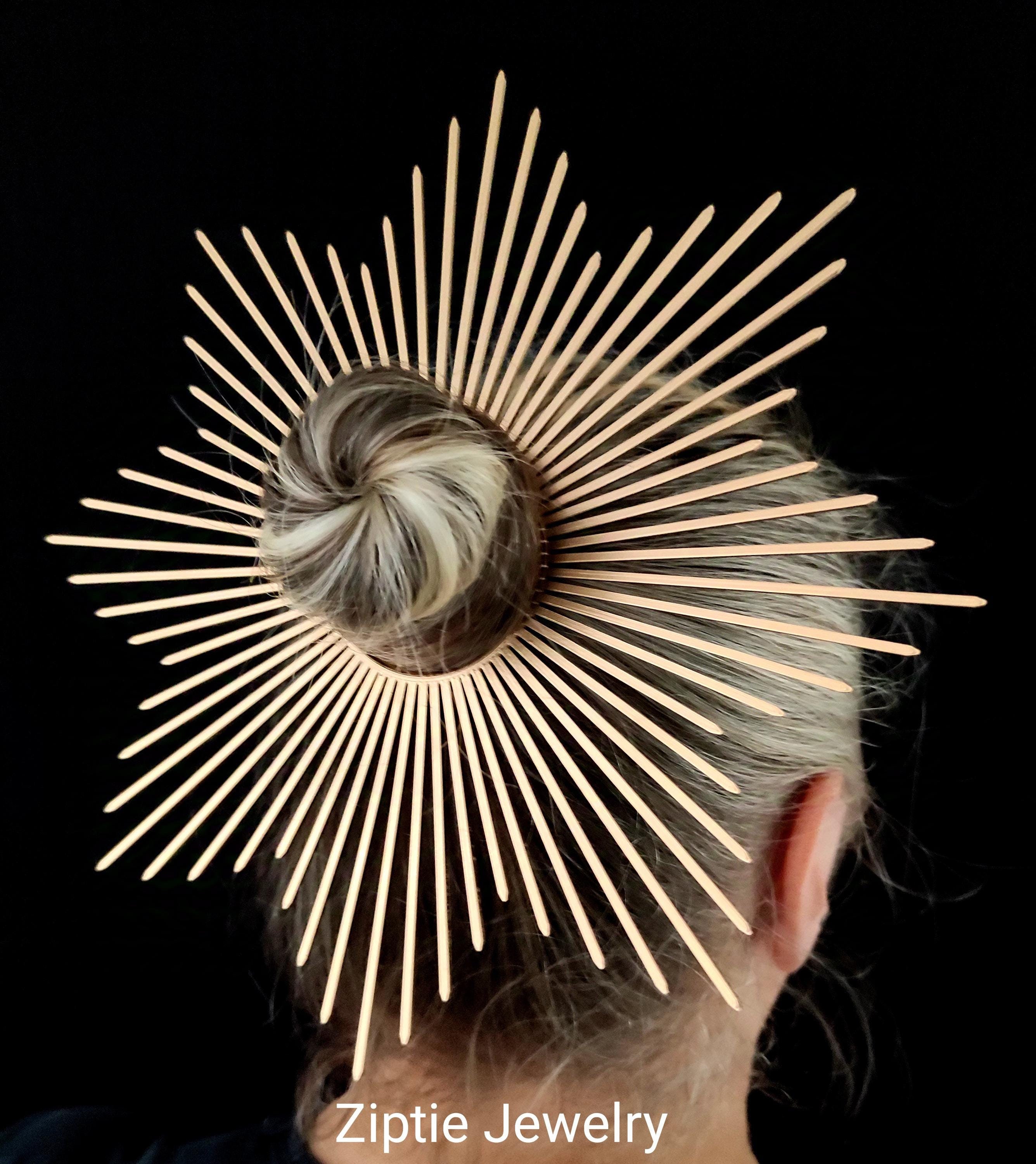 Gold Spike Star Hair Bun Band | Lightweight Bun Accessory | Unique Head ...