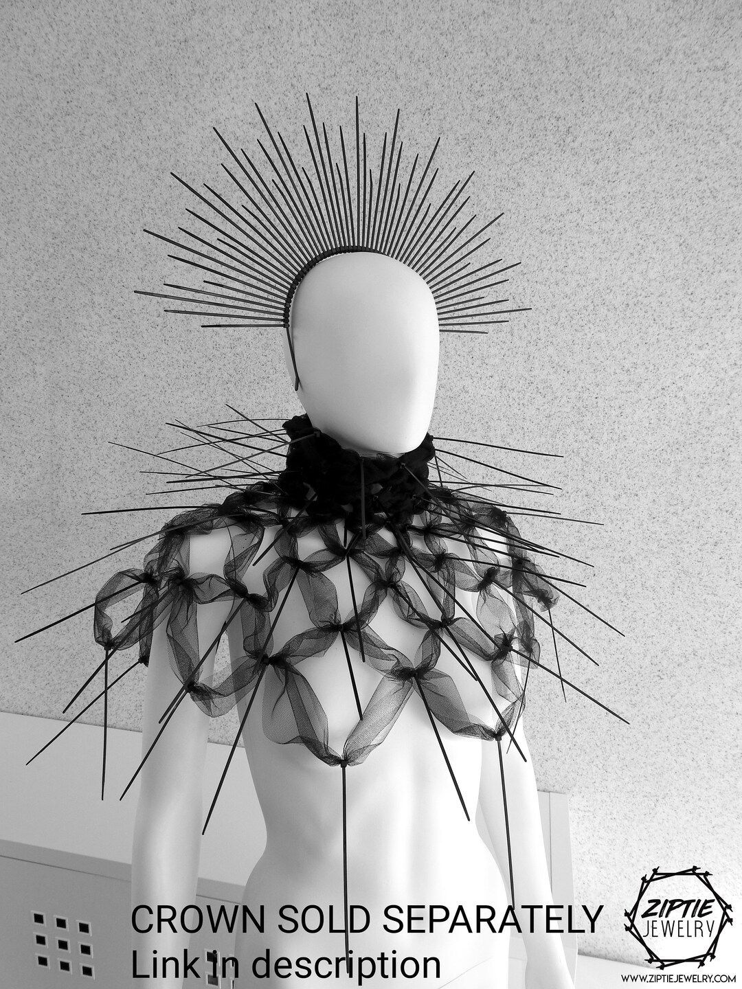 Black Spike Tule Capelet - Etsy