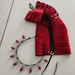Red Fringe Velvet Choker Collar / Crown / Bib Necklace / Elegant Neck ...