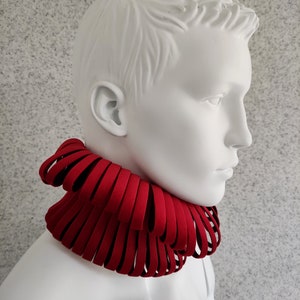 Red Fringe Velvet Choker Collar / Crown / Bib Necklace / Elegant Neck ...