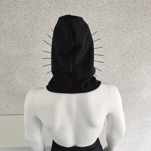 Winter Black Hood / Zip Tie Unisex Hooded Scarf / Warm Fleece Headcover ...