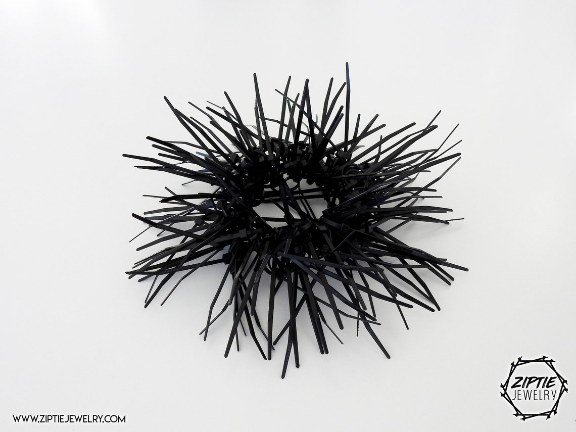 Spike Elastic Bracelet / Black Spike Cuff / Zip Tie Spike Arm - Etsy
