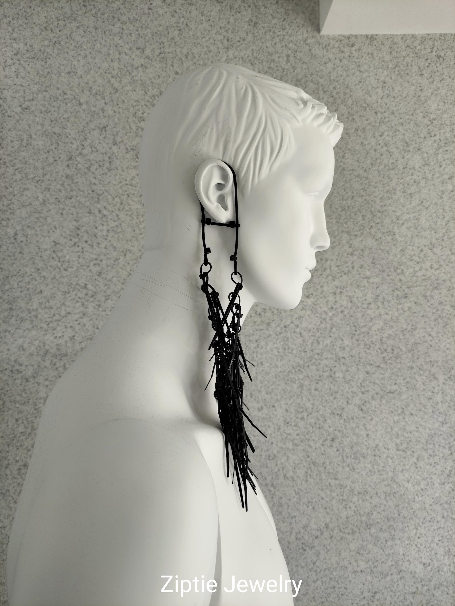 Handmade Black Long Spike Ear Wrap - Etsy