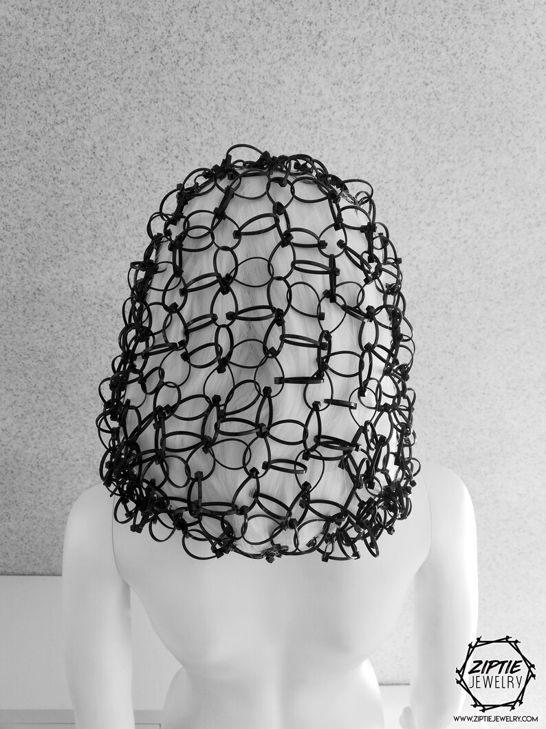 Black Zip Tie Hair Net / Black Snood / Mesh Hair Net / Zip Tie | Etsy