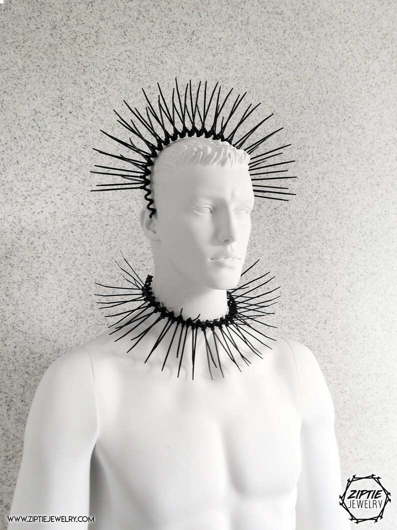 Short Spike Halo Crown / Black Spike Crown / Zip Tie Halo | Etsy