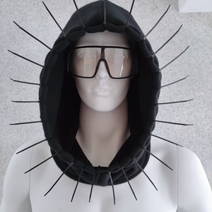 Winter Black Hood / Zip Tie Unisex Hooded Scarf / Warm Fleece Headcover ...
