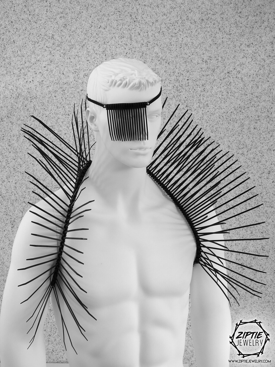 Black Spike Neckpiece / Multiusable Body Accessorie - Etsy