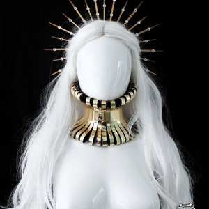 Sun Halo Headdress / Gold Halo Hair Bun Band With Rhinestones ...