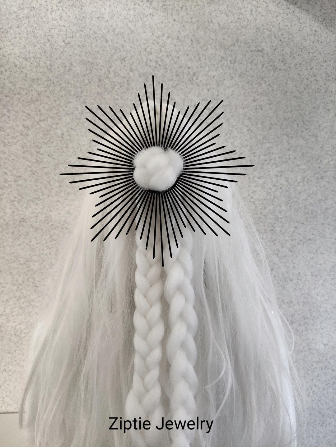 Black Starburst Hair Bun Band - Celestial Halo Hair Crown for Braids ...