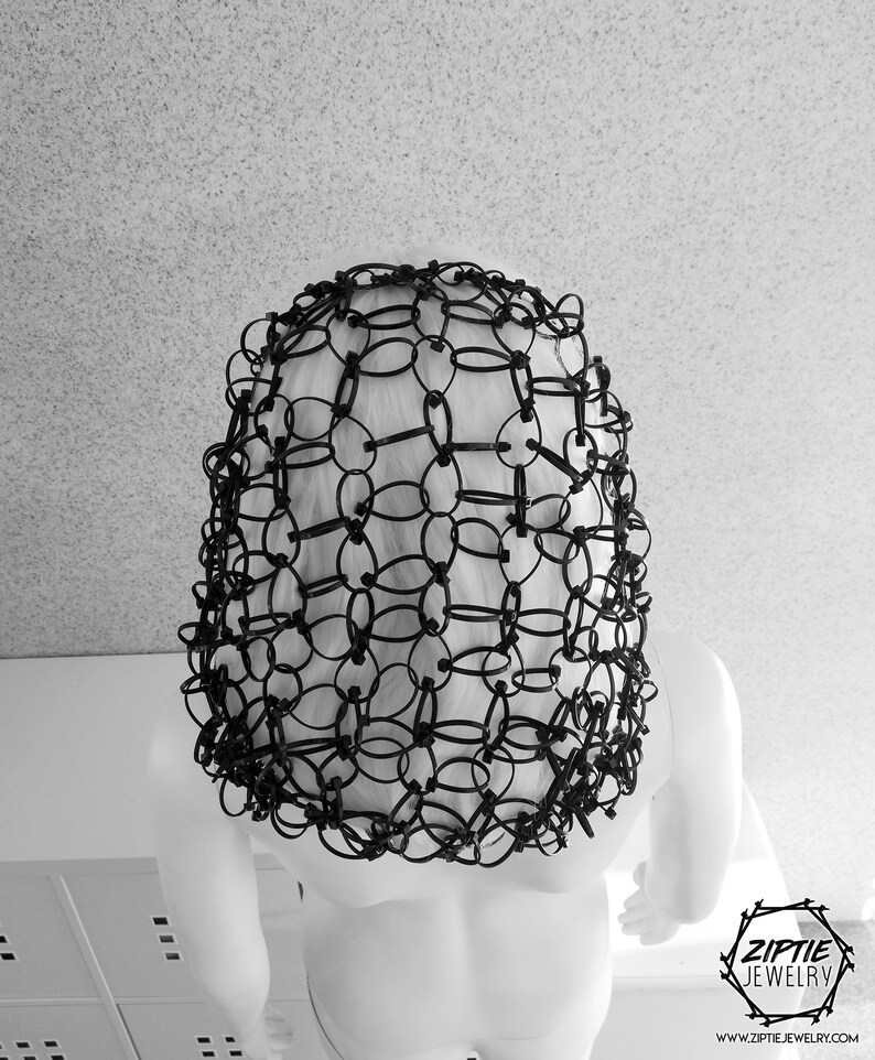 Black Zip Tie Hair Net / Black Snood / Mesh Hair Net / Zip Tie | Etsy