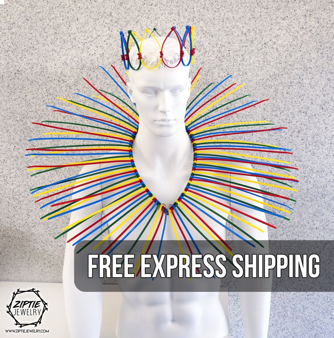 Multicolor Spike Set Crown Spike Collar - Etsy
