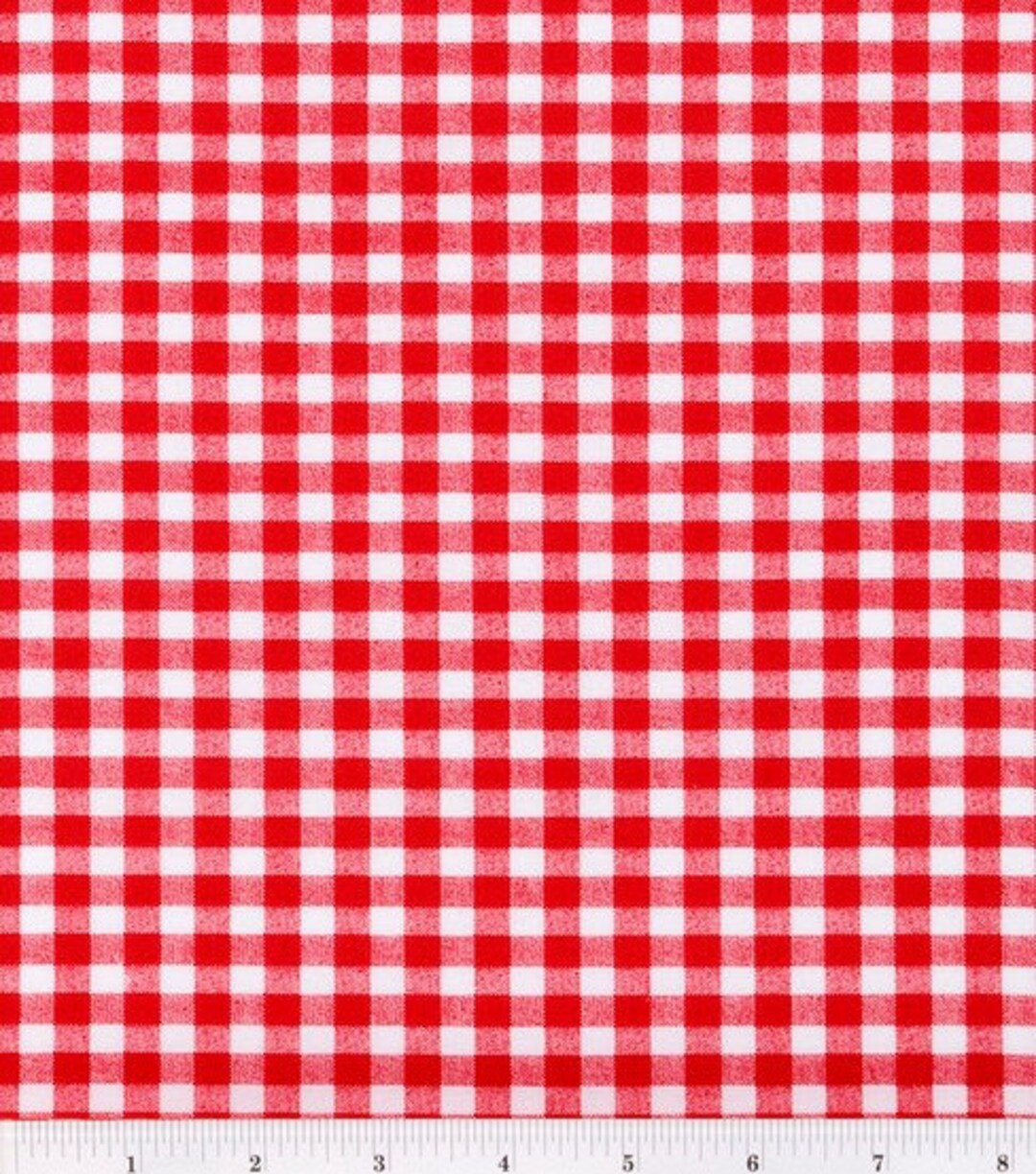 Red Check Fabric Quilting Fabric Apparel Fabric Craft - Etsy