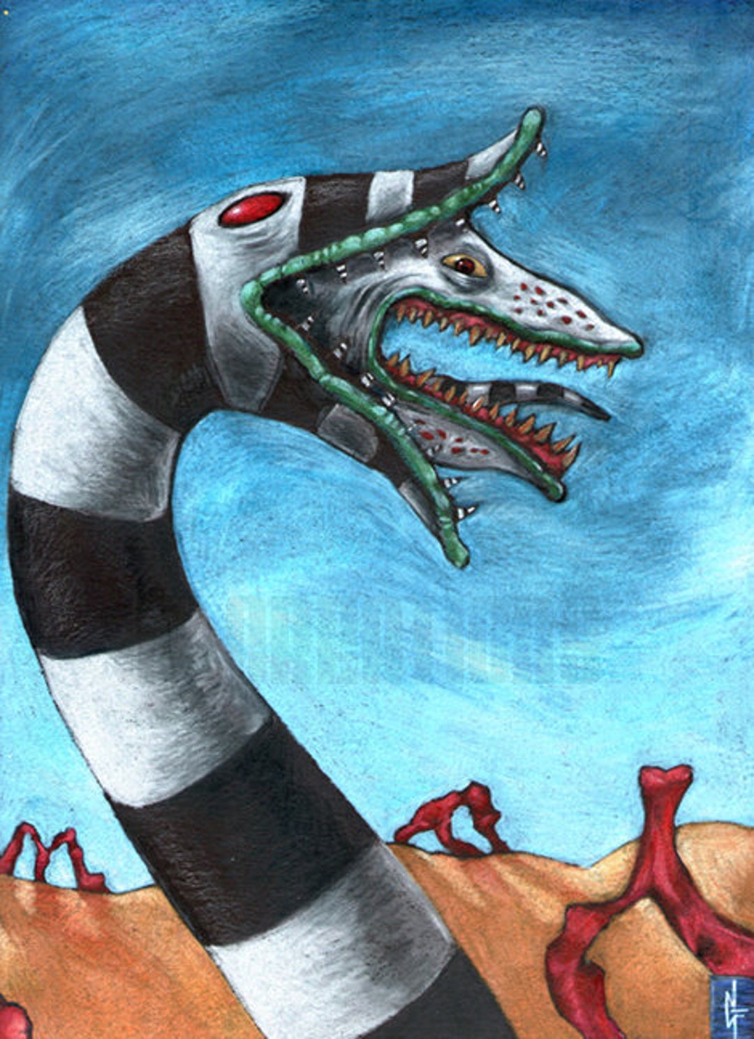 Sandworm From Beetlejuice - 5x7" Print by Gary Flatt - Etsy