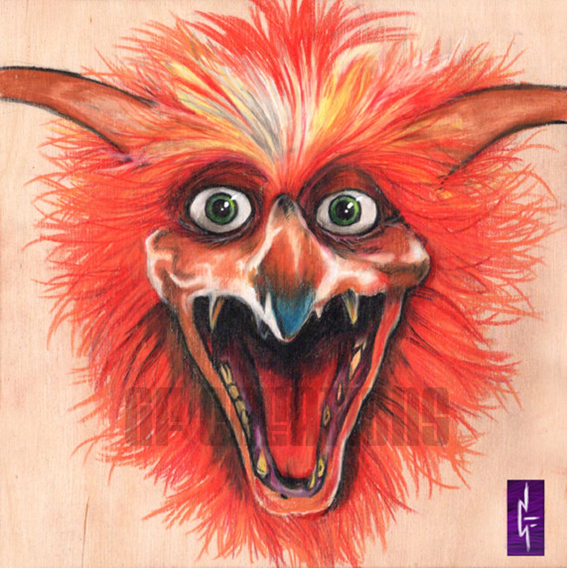 Fiery (labyrinth) - 6x6" Print by Gary Flatt - Etsy