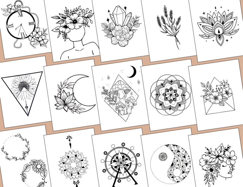 Minimalist Floral Coloring Pages for Adults: Digital Coloring Book ...