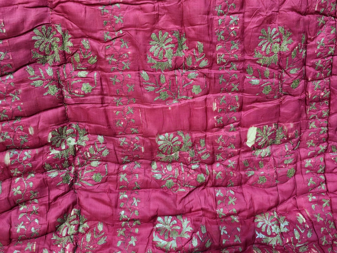 Rare Ottoman Turkish Quilt,1800s,antique Turkish Silk Quilt,silver ...