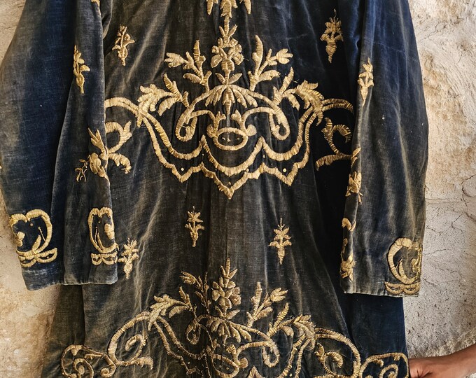 Antique OTTOMAN Bindalli Gold Metallic,hand Embroidered Dress,antique ...