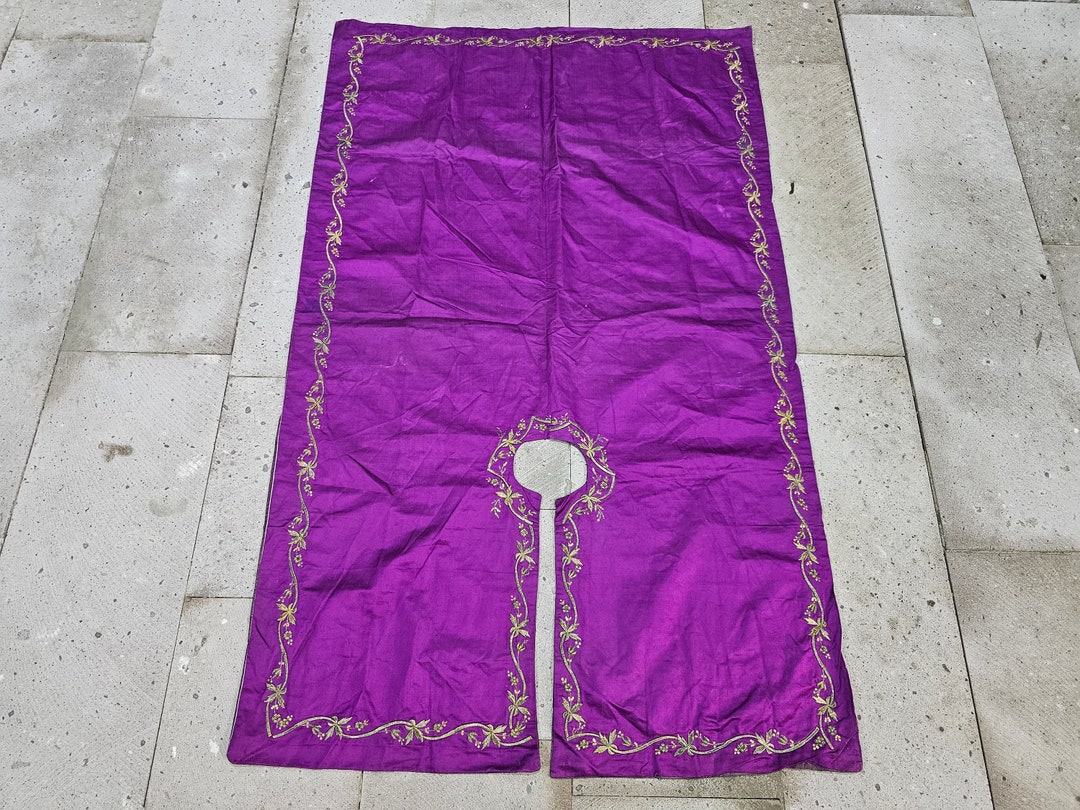 Ceremonial Dress,antique Textile,gold Glitter Embroidery on Purple ...