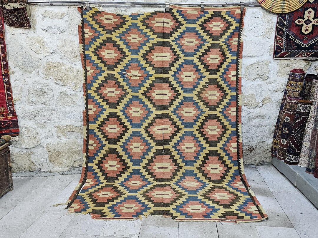 Antique Handmade Balkans Kilim – Unique Northern Bulgaria Rug – Ruse ...