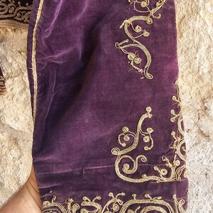 Antique Turkish Jacket,golden Glitter Embroidery,purple Velvet, Antique ...
