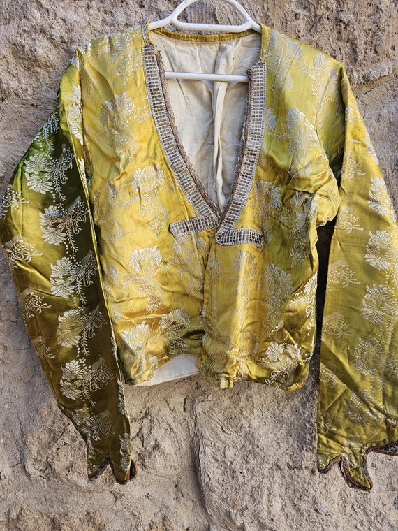 Antique Turkish Silk Jacket: Embroidered Waistcoat, C… - Gem