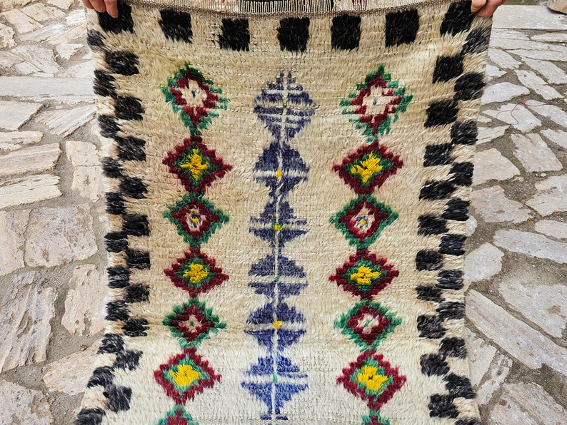 Vintage Turkish Tulu Rug: Shaggy Angora Kilim, Ethnic Decor (2'7''x3'10 ...
