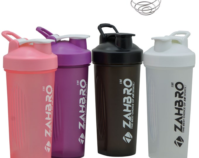 600ml Protein Shaker Bottle With Stainless Steel Shaker Spring for ...