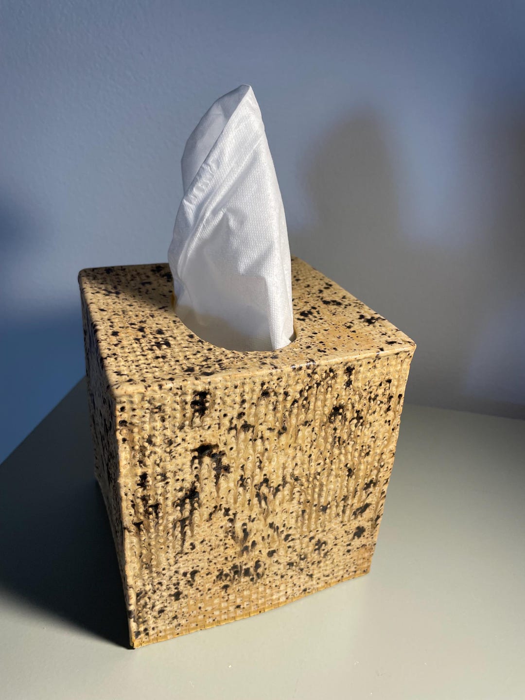 Ceramic Tissue Box With Texture and Sandstone Glaze - Etsy