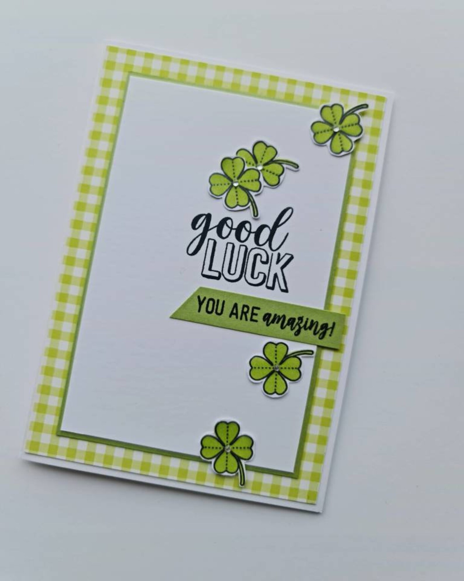 Good Luck Card Handmade Good Luck Lucky Shamrock Card Retirement ...