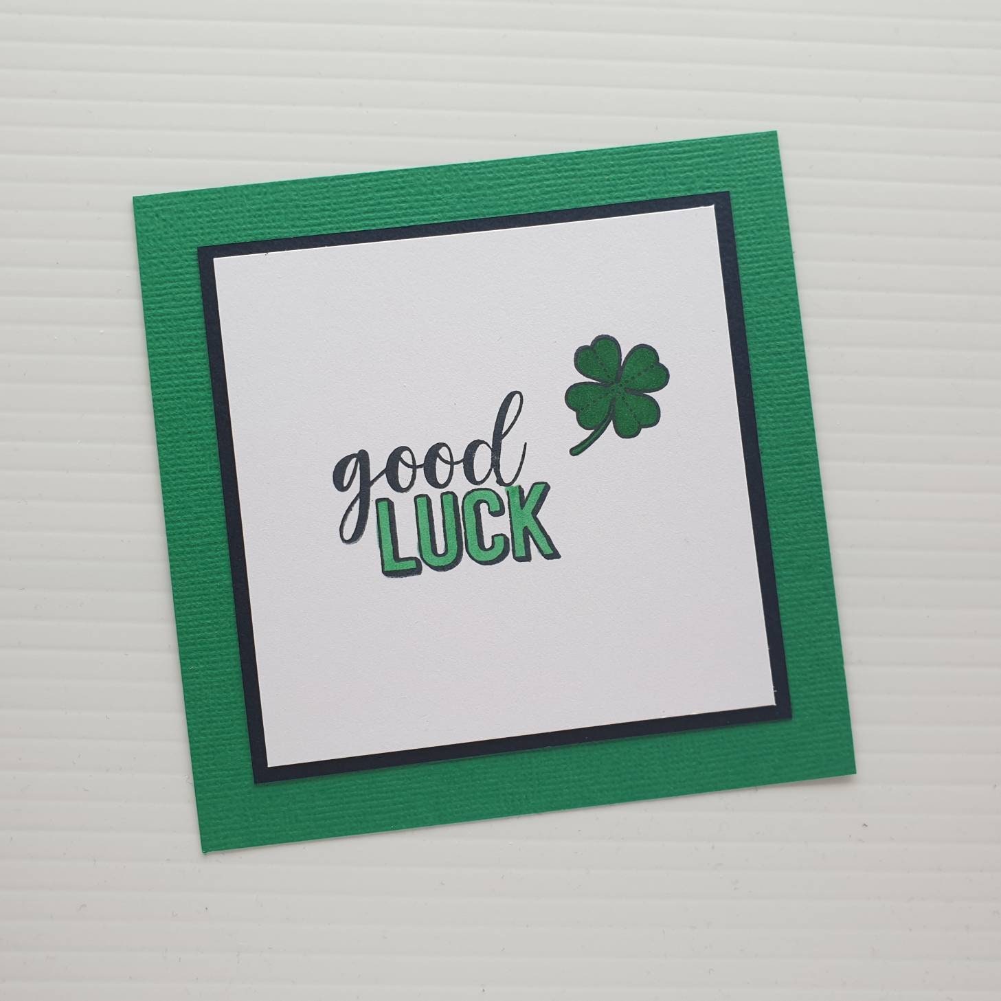 Good Luck Card Handmade Good Luck Lucky Shamrock Card - Etsy