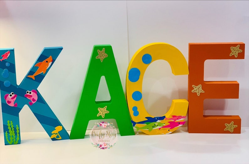 Baby Shark, Baby Shark Themed Name, Baby Shark Letters - Etsy